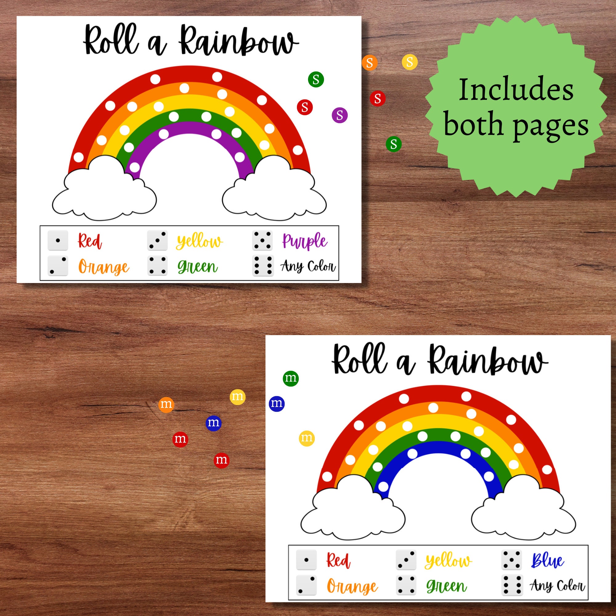 Roll a Rainbow Dice Game: St. Patrick's Day Printable (PDF) - Etsy