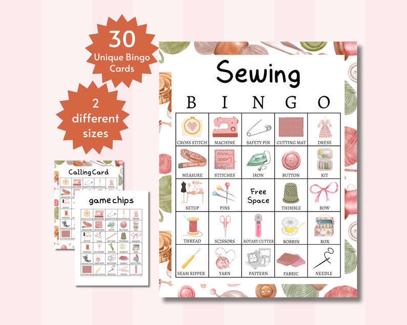 Sewing Bingo Cards, Printable Sewing Class Game for Kids, Teens, and ...