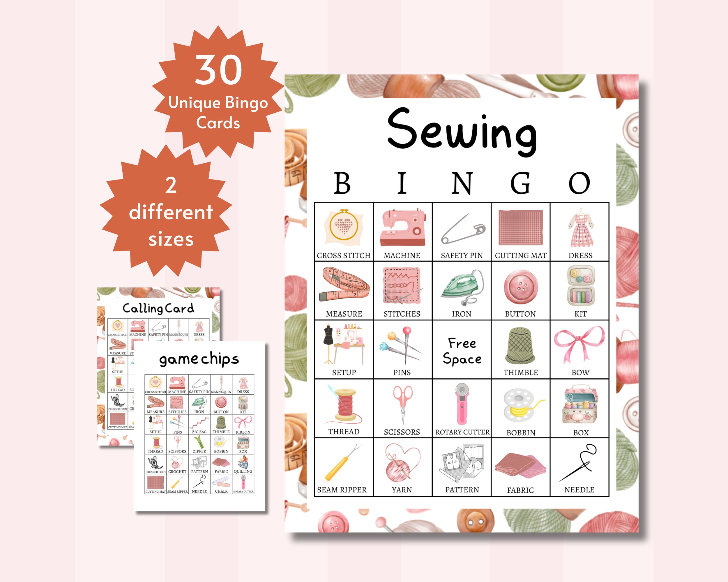 Sewing Bingo Cards, Printable Sewing Class Game for Kids, Teens, and ...