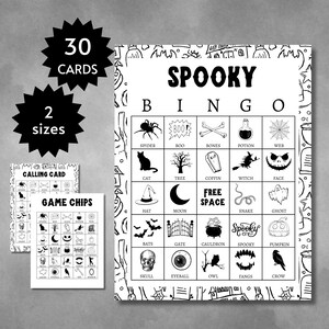 Spooky Bingo Cards, Halloween Party Game for Kids, Teens, and Adults ...