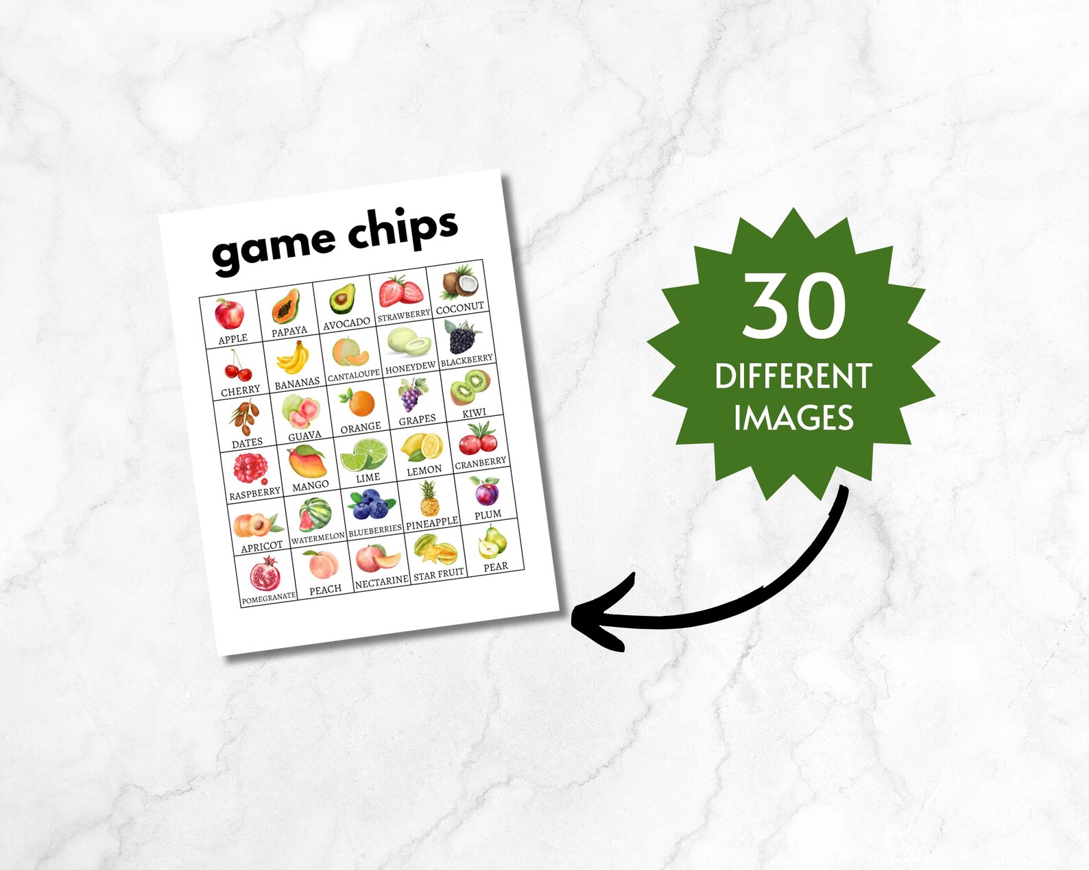 Fruit Bingo Cards, Printable Fruit Learning Activity for Kids, Fruit ...