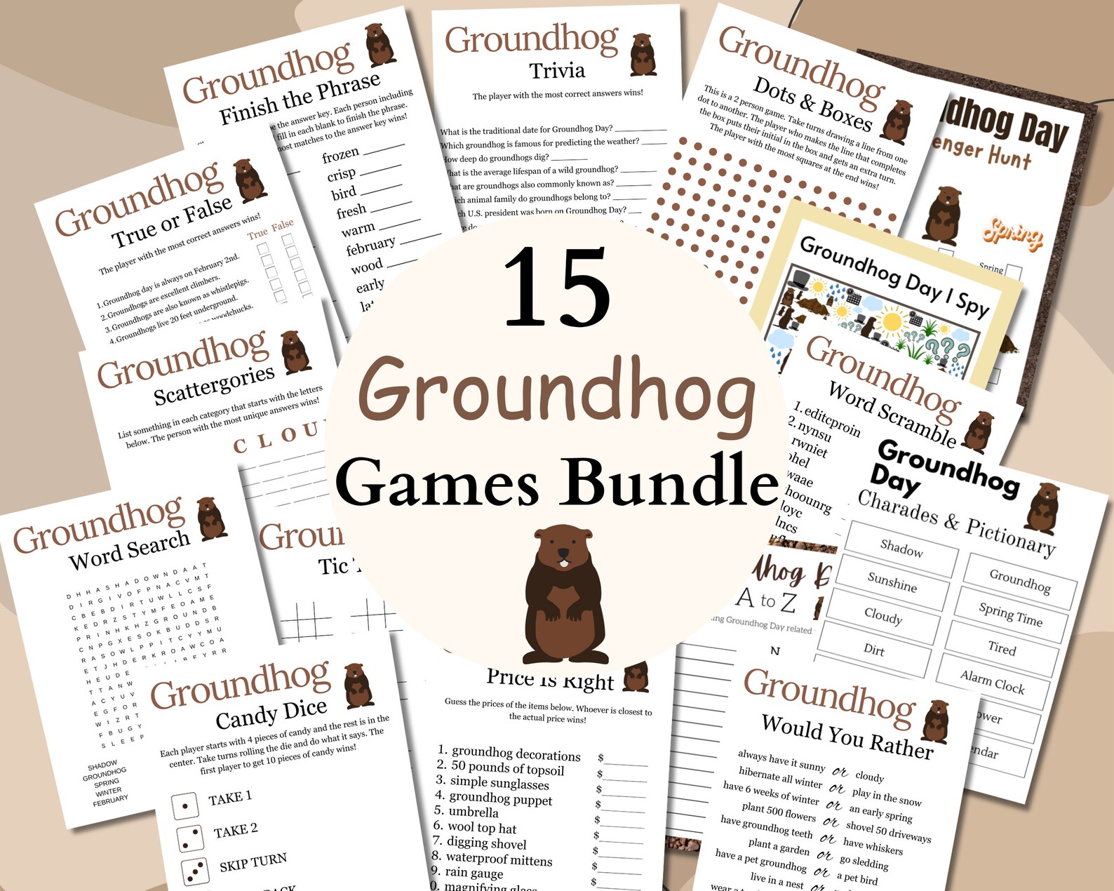 Groundhog Day Games, Printable Groundhog Day Activities for Kids and ...