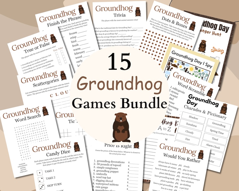 Groundhog Day Games, Printable Groundhog Day Activities for Kids and ...
