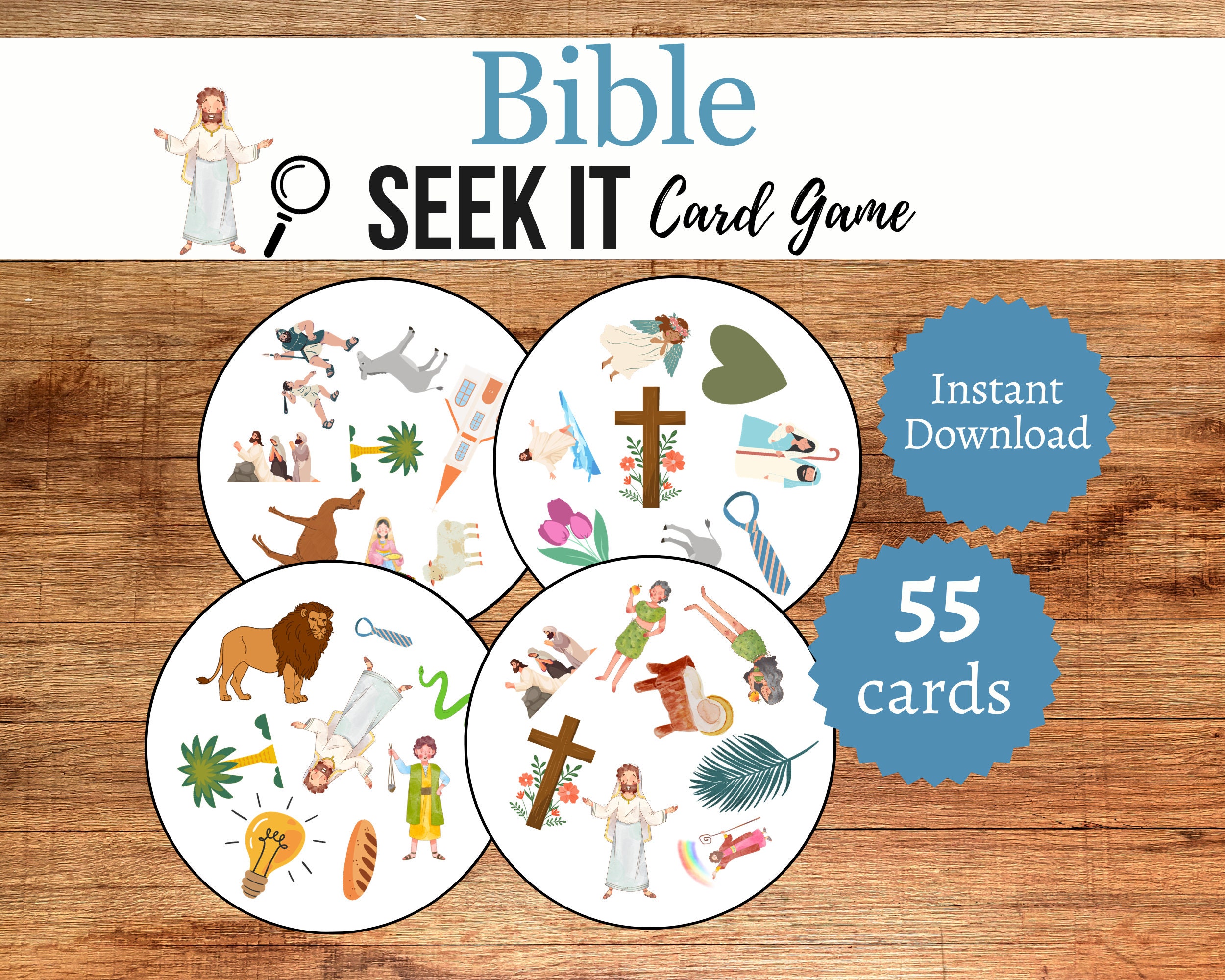 Bible Seek It Cards, Printable Bible Game for Kids and Teens, Christian ...