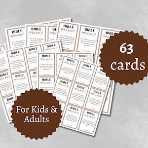 Bible Who Am I Trivia Cards, Printable Christian Party Game for Kids ...