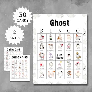 Ghost Bingo Cards, Halloween Party Game for Kids, Teens, and Adults ...