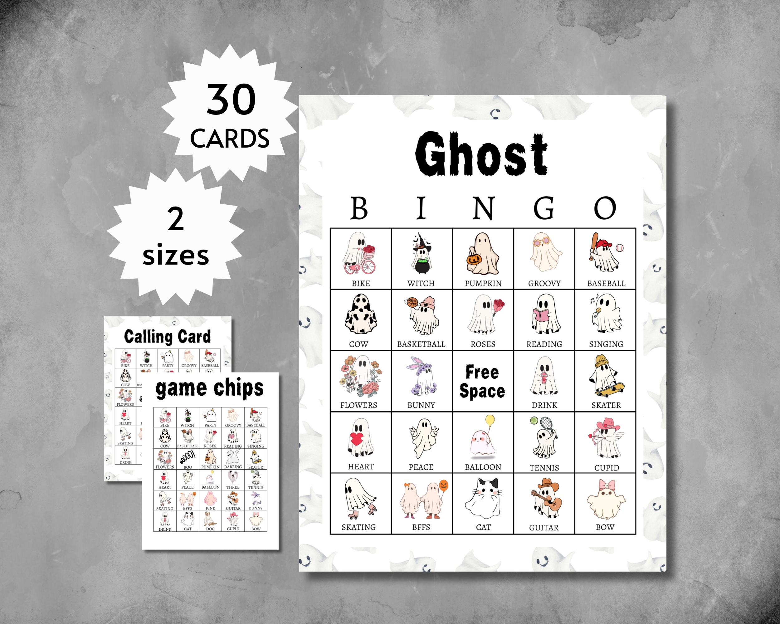 Ghost Bingo Cards, Halloween Party Game for Kids, Teens, and Adults ...