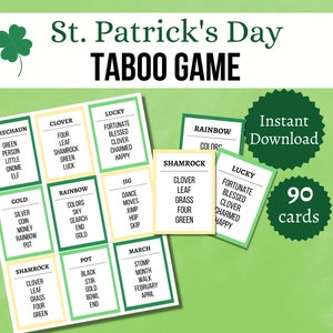 St. Patrick's Day Taboo Game, Printable Party Game for Kids, Teens, and ...