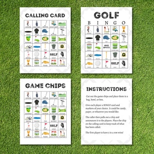 Golf Bingo Cards, Printable Golf Party Game for Kids, Teens, and Adults ...