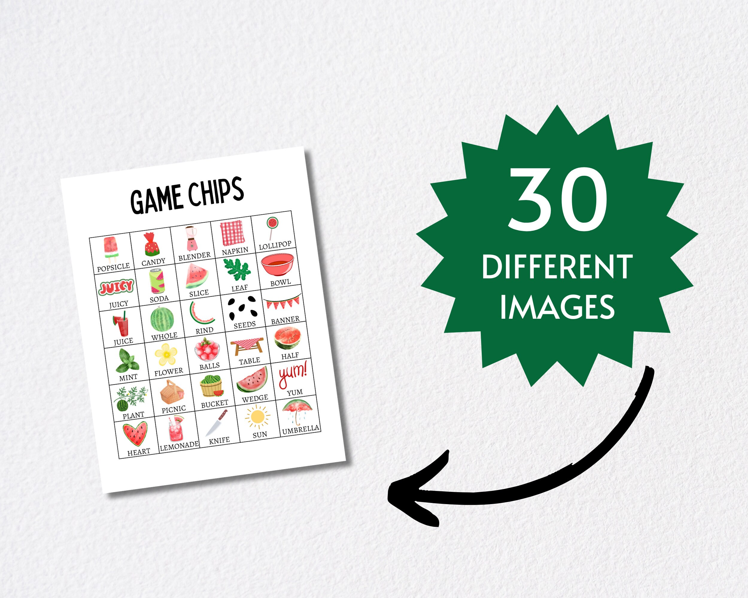 Watermelon Bingo Cards, Printable Summer Party Game for Kids and Adults ...