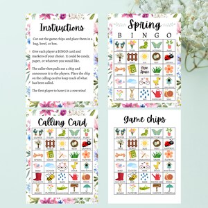 Printable Spring Bingo, Springtime Party Game for Kids and Adults - Etsy