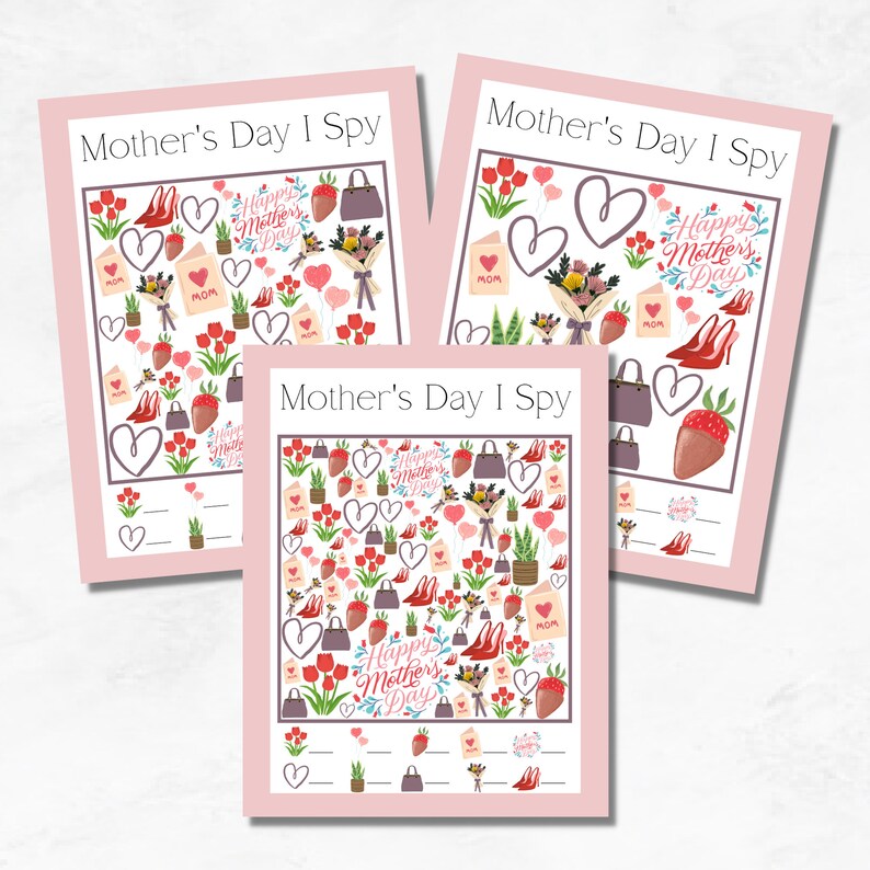 Mother's Day I Spy Game, Printable Mother's Day Party Game for Kids ...