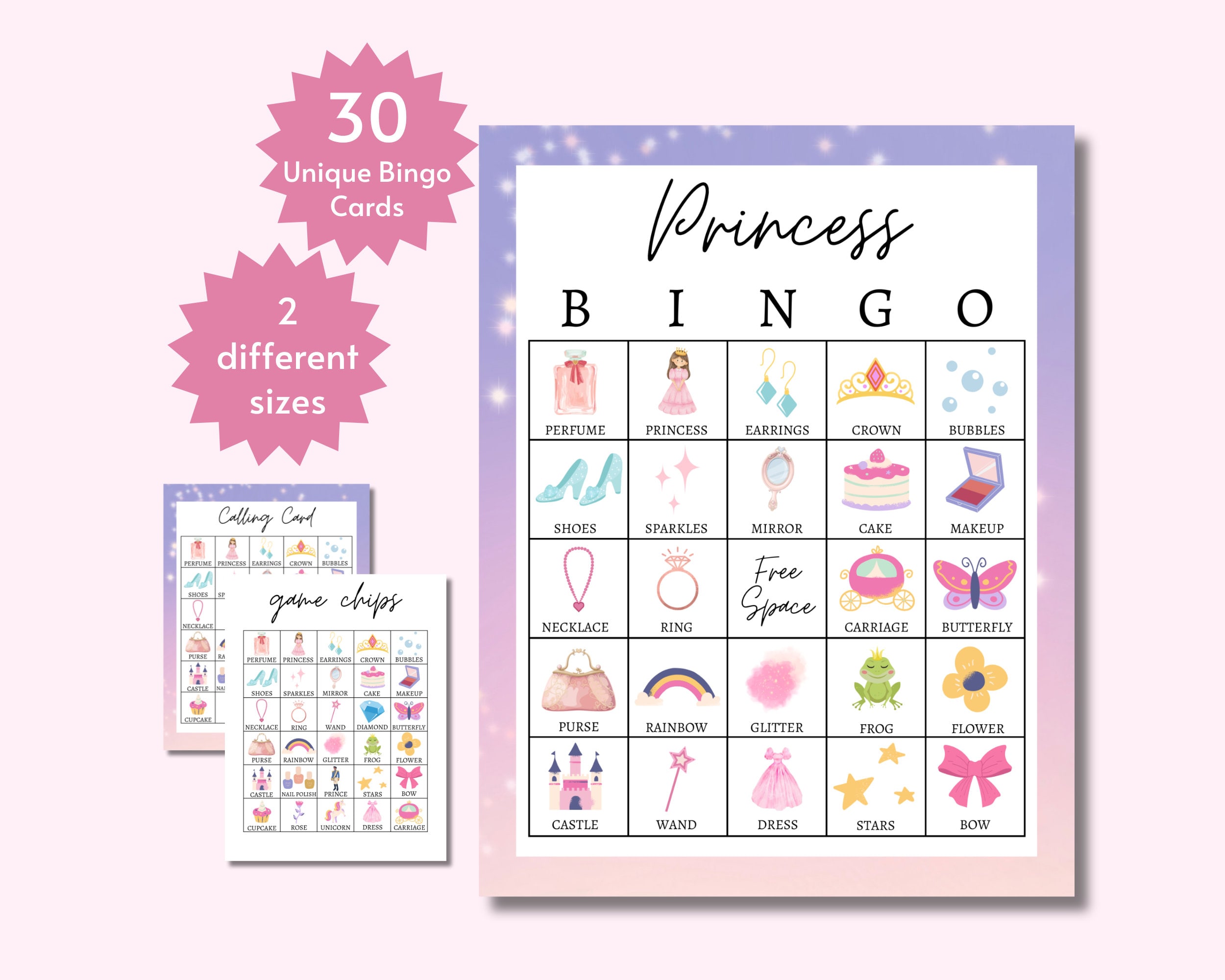 Printable Princess Bingo Cards Amazon.com: 24 Players Birthday Party