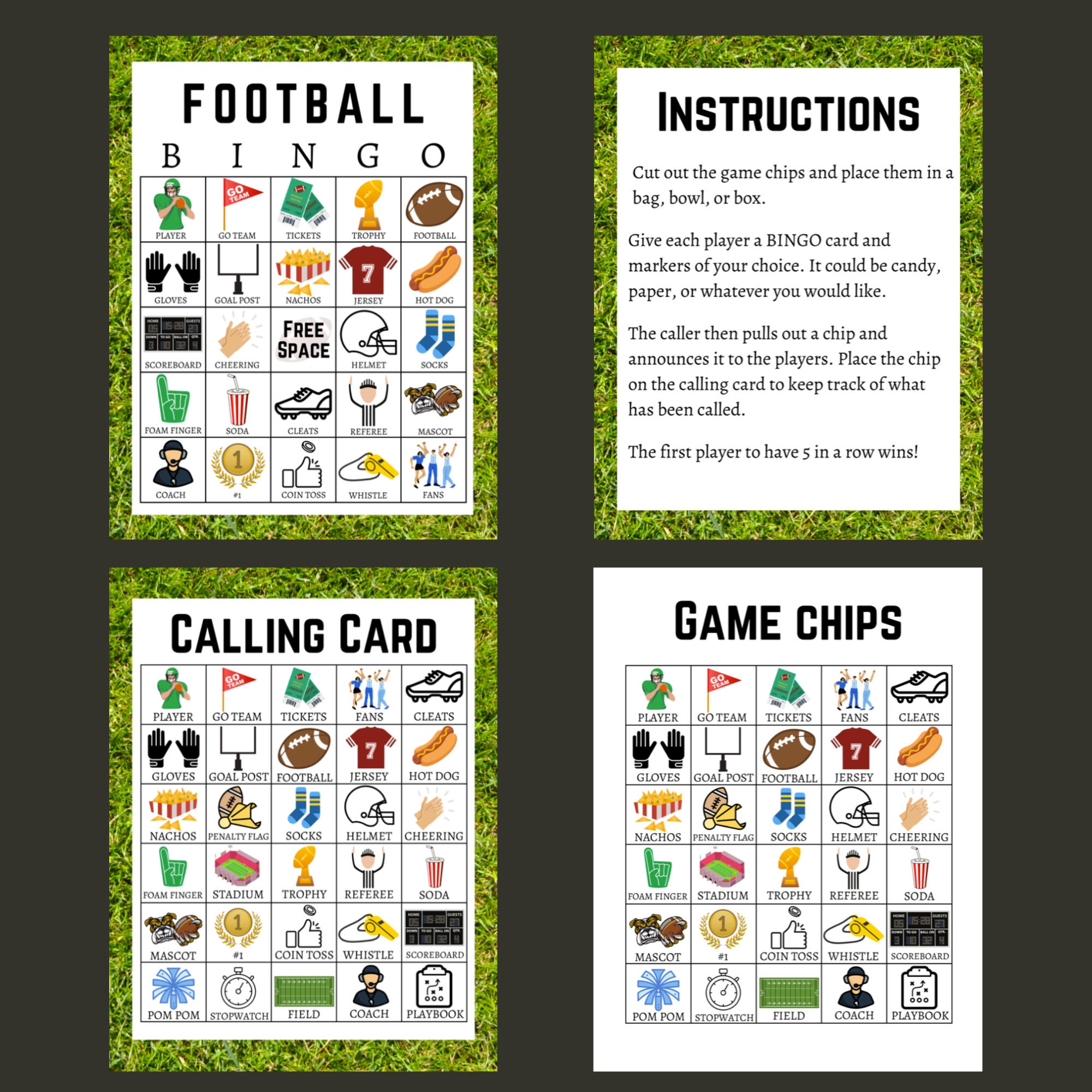 Sports Activities Bundle, Printable Sports Games, Football Bingo ...