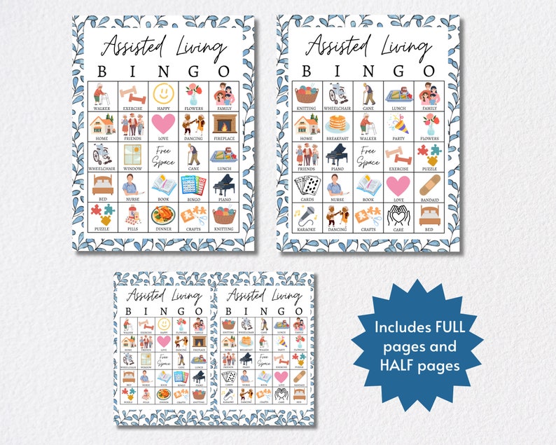 Assisted Living Bingo Cards, Printable Retirement Activity, Senior ...
