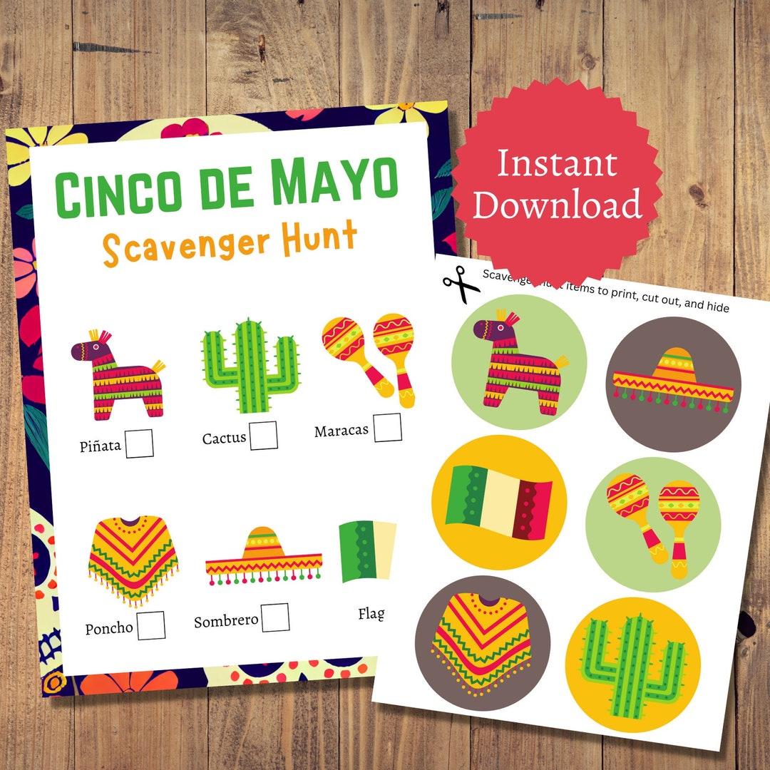 Cinco De Mayo Games for Kids Cinco De Mayo Scavenger Hunt - Etsy