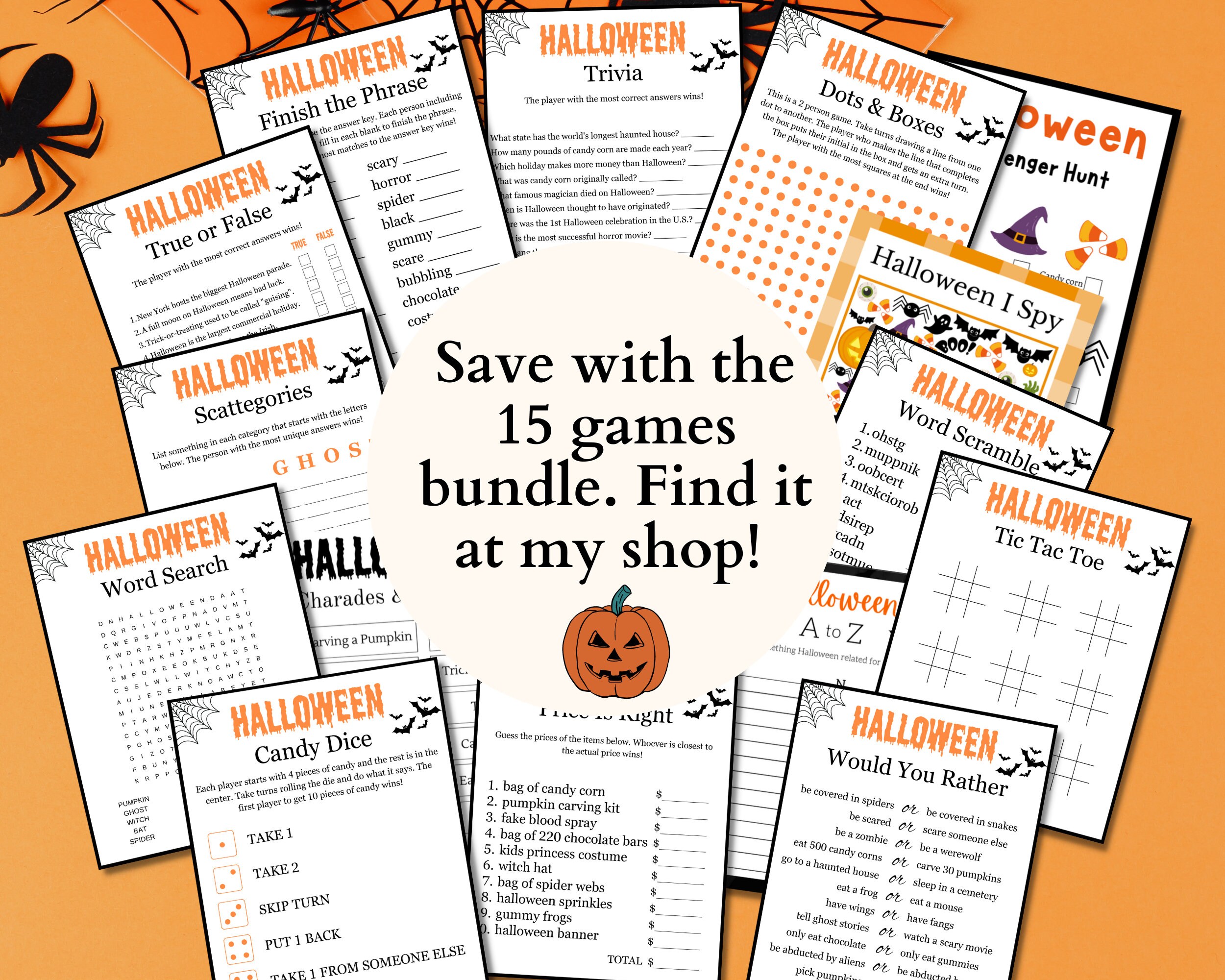 Halloween Candy Dice Game, Printable Halloween Games, Halloween Party ...