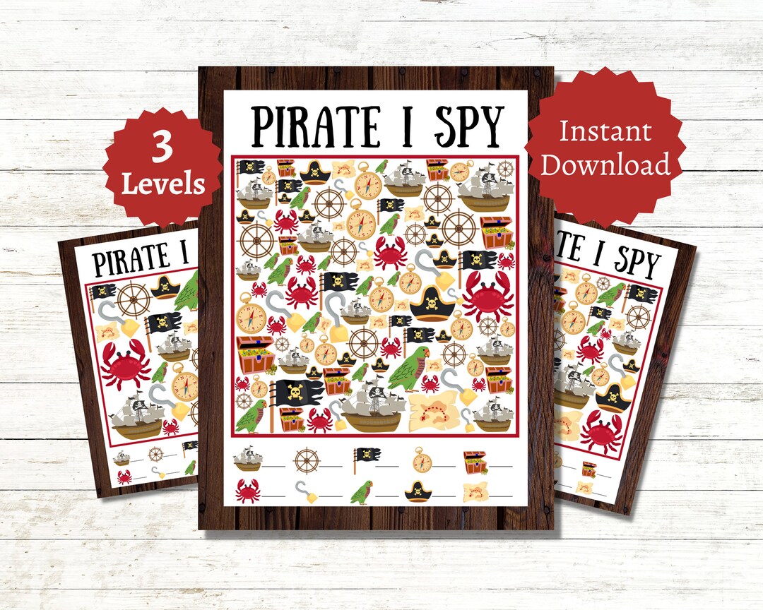 Pirate I Spy Game, Printable Pirate-themed Party Game for Kids ...