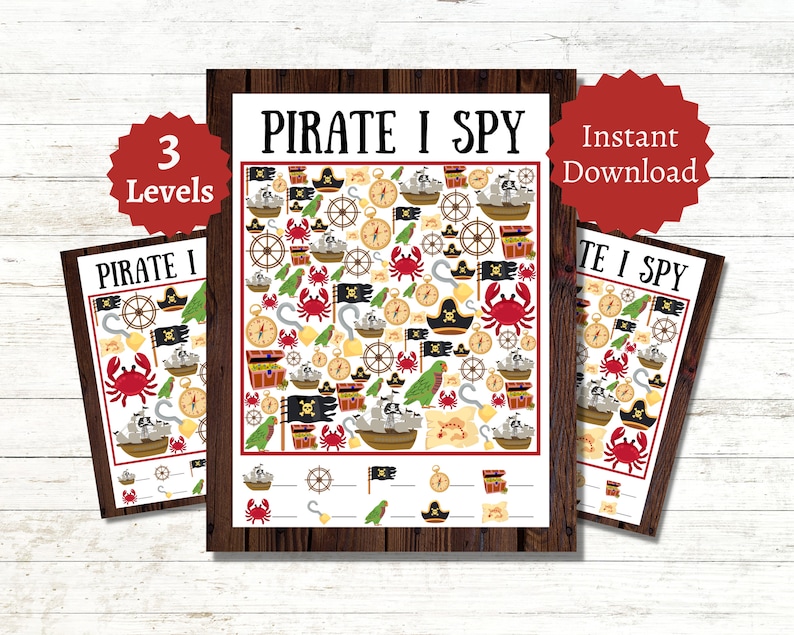 Pirate I Spy Game, Printable Pirate-themed Party Game for Kids ...