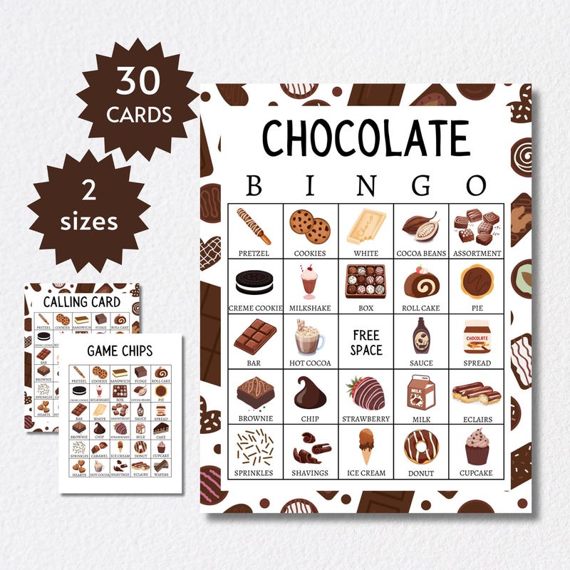 Chocolate Bingo - Etsy UK