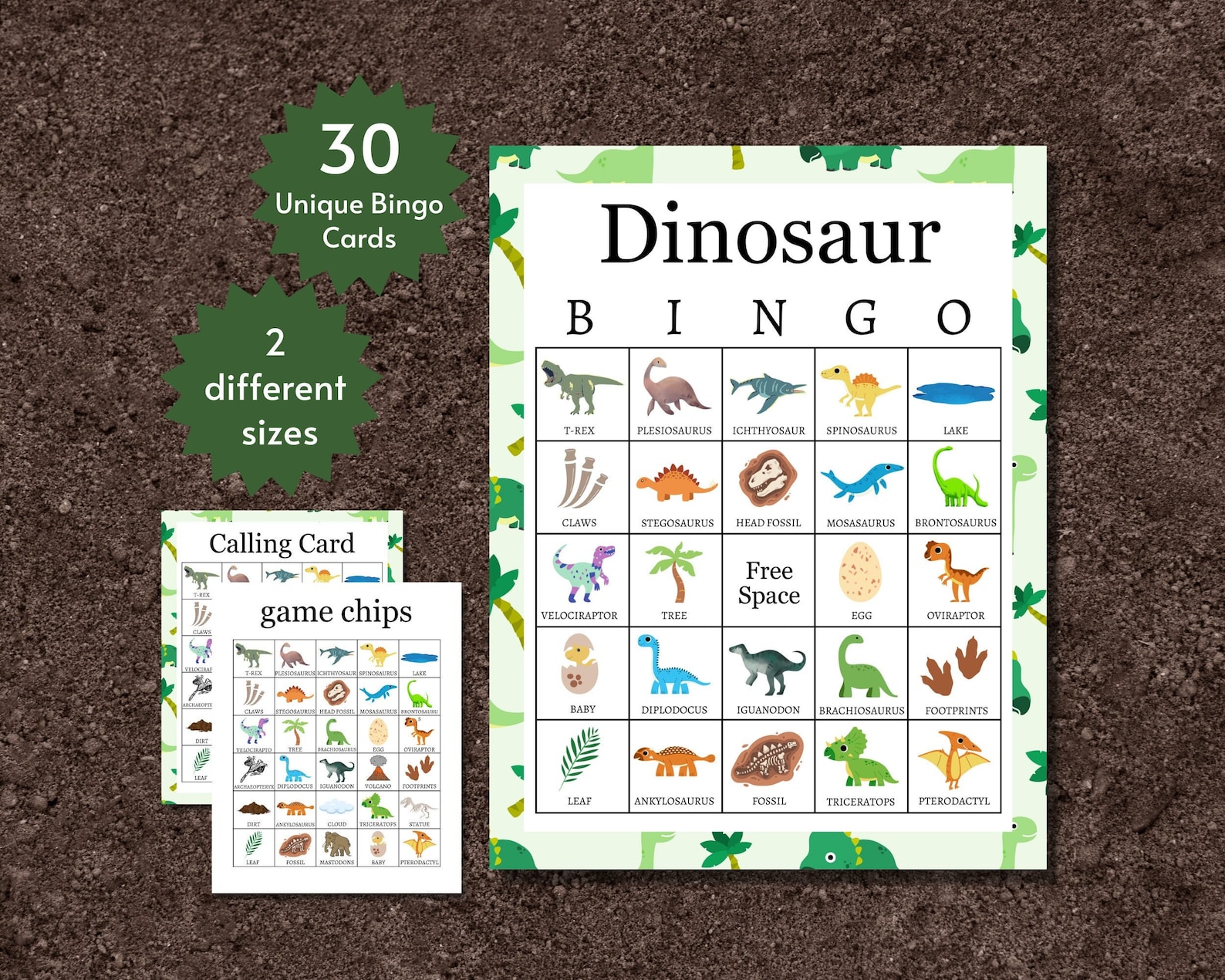 Dinosaur Bingo Cards, Printable Dinosaur-themed Party Game for Kids ...