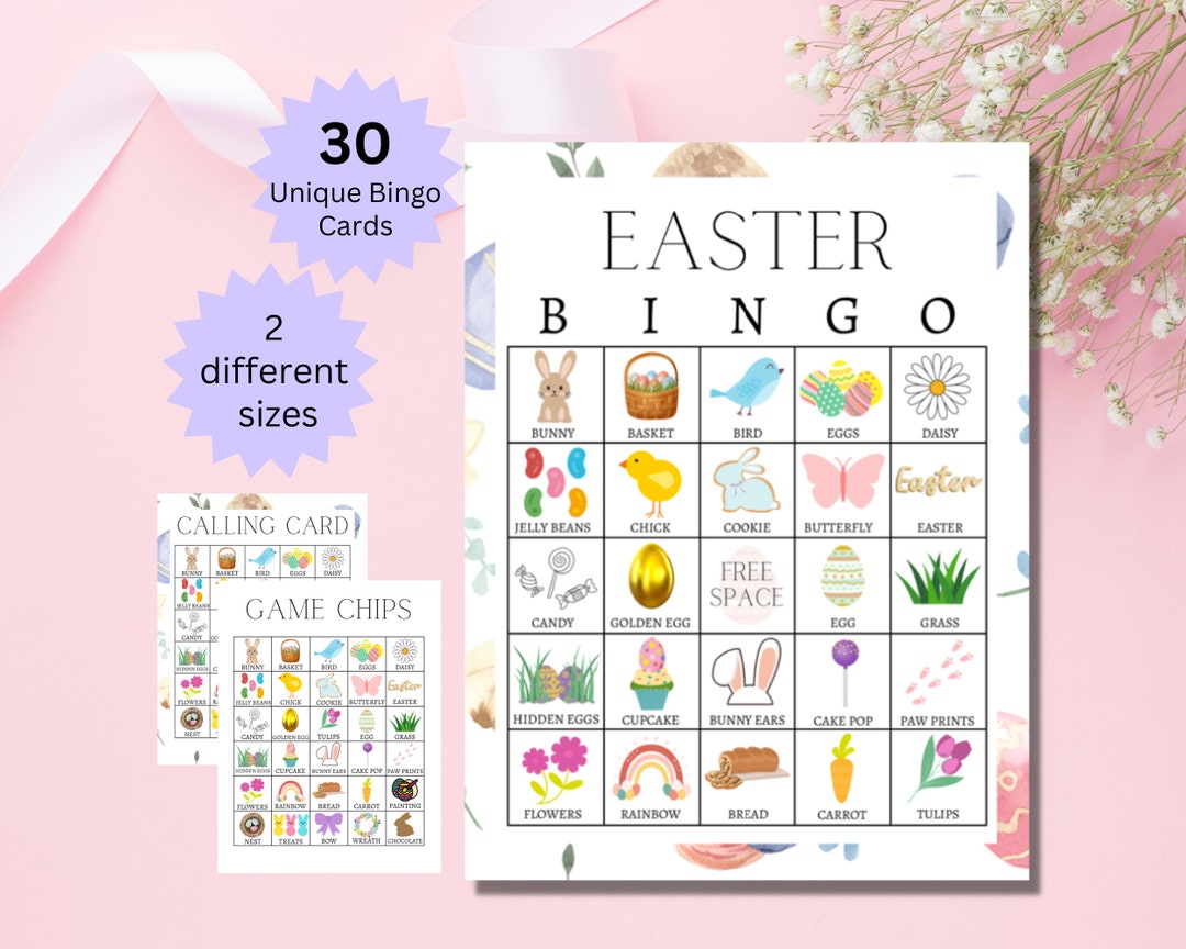 Easter Bingo Cards, Printable Easter Party Game for Kids, Teens, and ...
