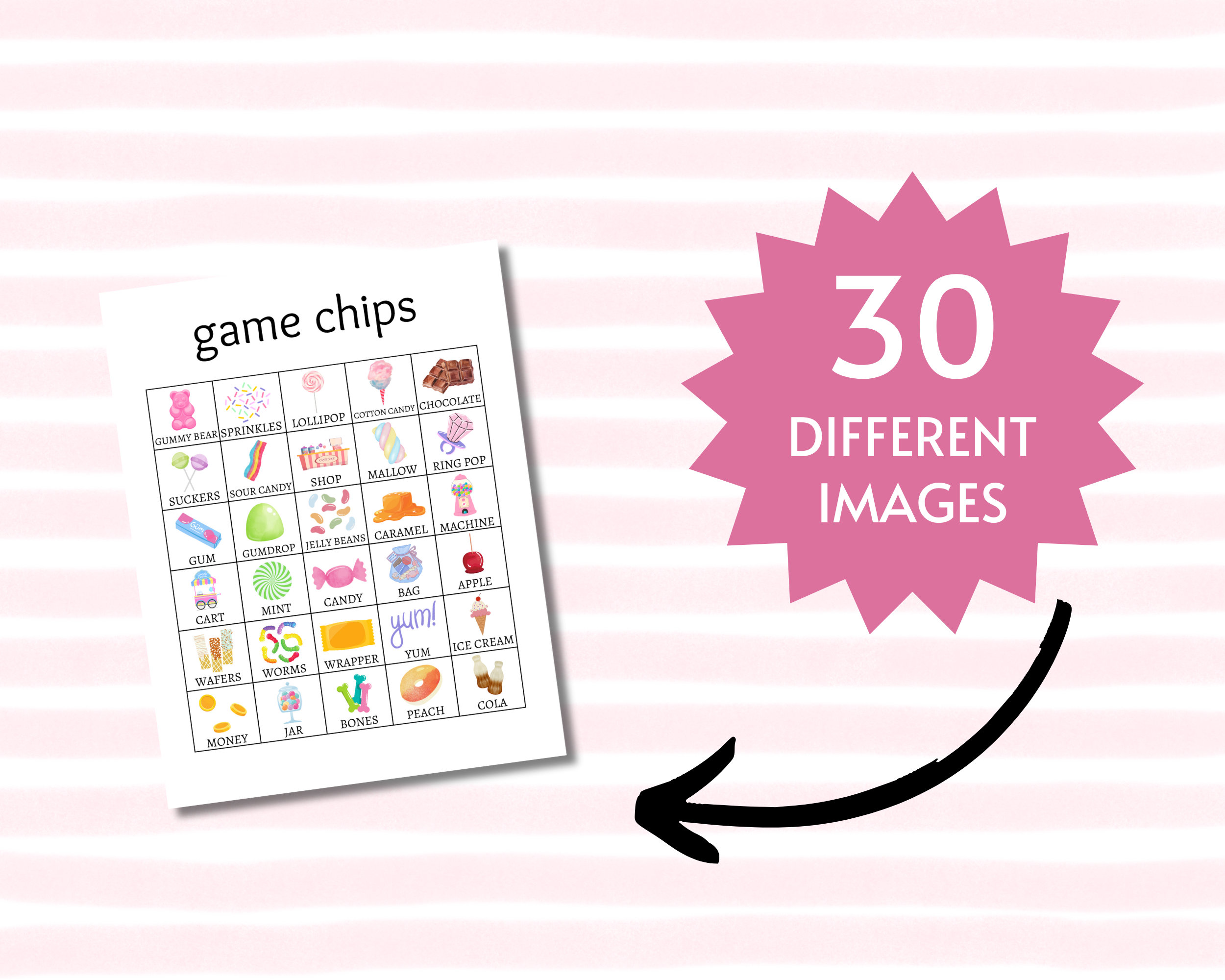 Candy Shop Bingo Cards, Printable Birthday Party Game for Kids ...