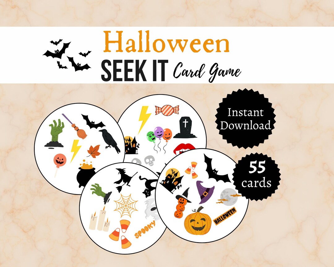 Halloween Seek It Game, Printable Halloween Party Game, October I Spy ...