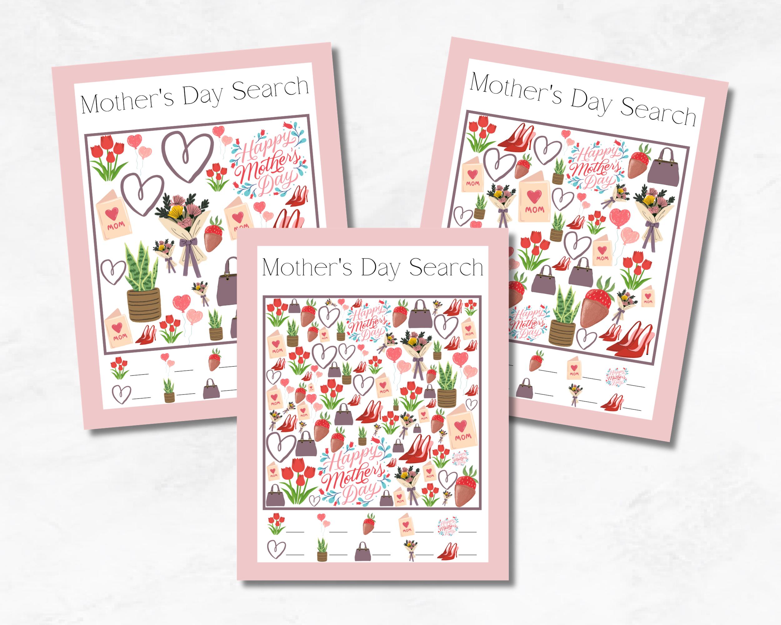 Mother's Day Search and Find Game, Printable Mother's Day Party Game ...