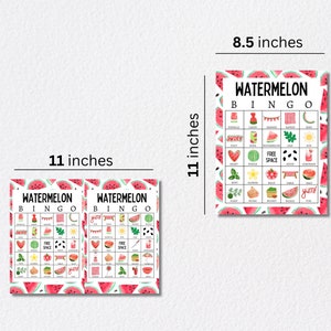 Watermelon Bingo Cards, Printable Summer Party Game for Kids and Adults ...