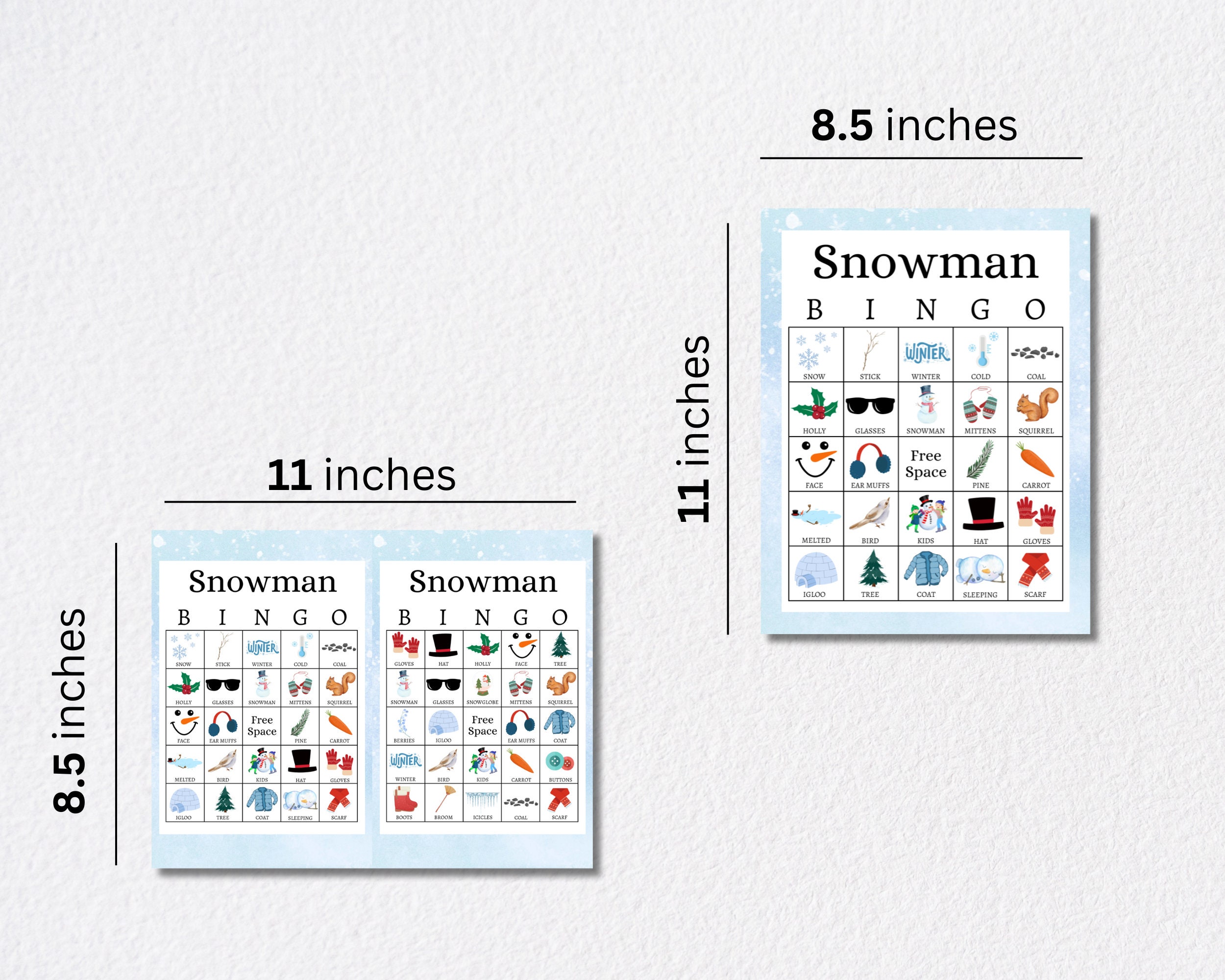 Snowman Bingo Cards, Printable Winter Party Game, Group Christmas ...