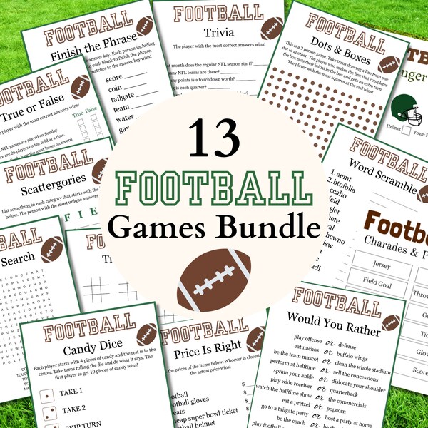 Football Printables - Etsy