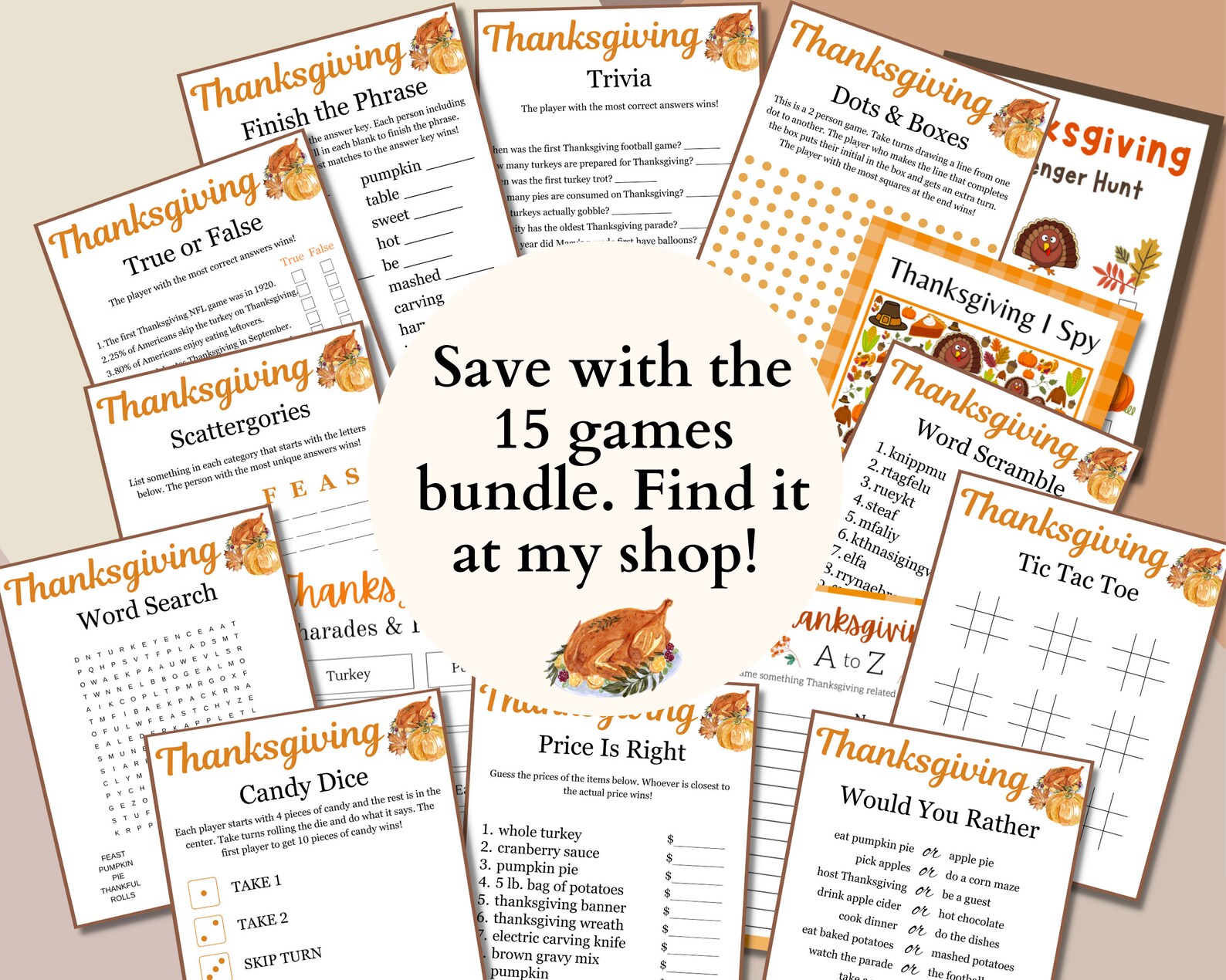 Thanksgiving Would You Rather Game, Printable Family Dinner Activity ...