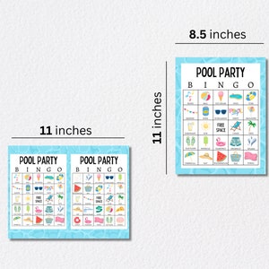 Pool Party Bingo Cards, Summertime Game for Kids, Teens, and Adults ...