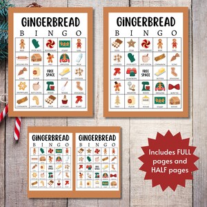 Gingerbread Bingo Cards, Printable Christmas Party Game, Holiday ...