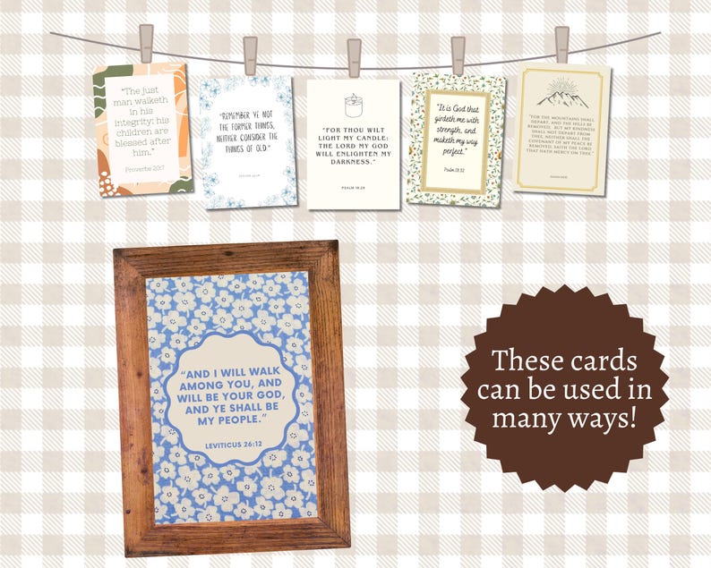 Old Testament Bible Verse Cards, Printable Bible Quote Cards, Cute ...