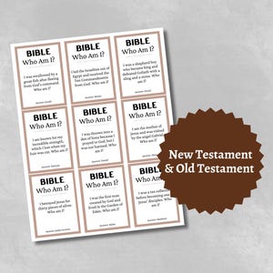 Bible Who Am I Trivia Cards, Printable Christian Party Game for Kids ...