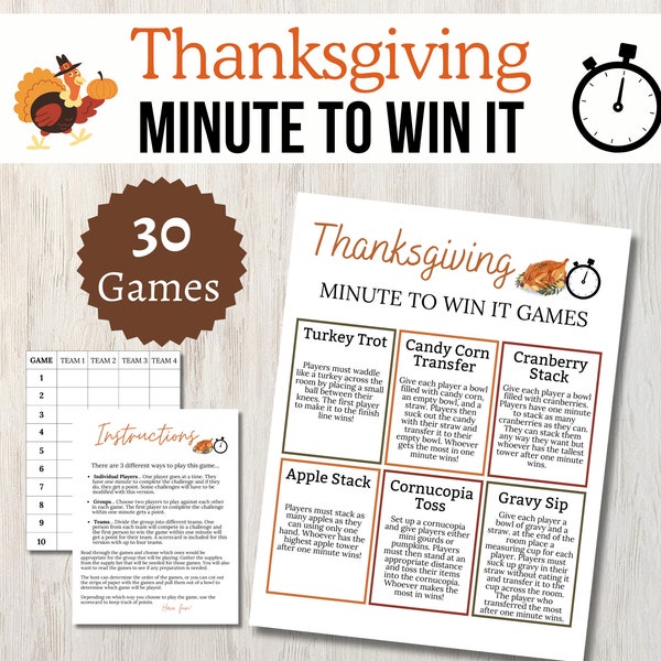 Minute to Win It - Etsy