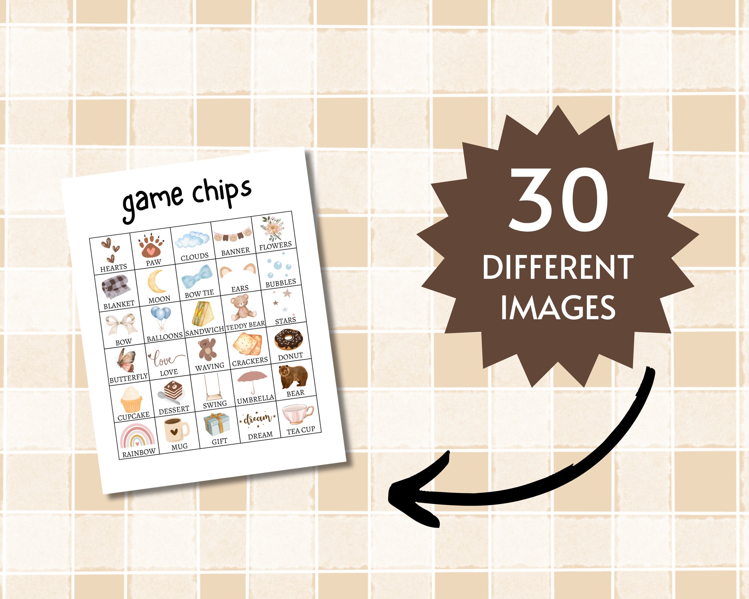 Teddy Bear Bingo Cards, Printable Baby Shower Game, Teddy Bear Birthday ...