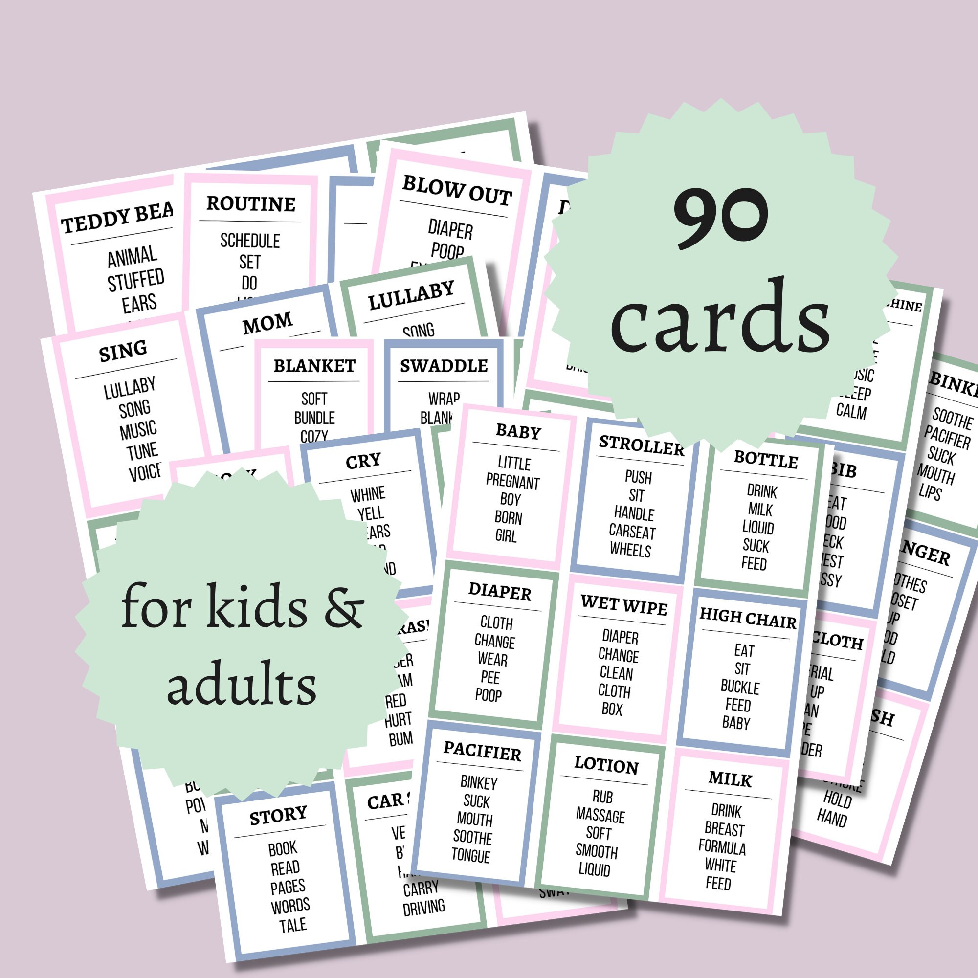Baby Shower Taboo Game Cards at Jorja Brynn blog