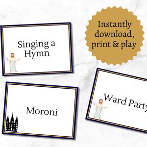 LDS Charades Game, Printable Latter-day Saint Party Activity for Kids ...
