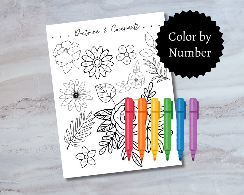 Doctrine and Covenants Reading Tracker, Cute Floral Scripture Reading ...