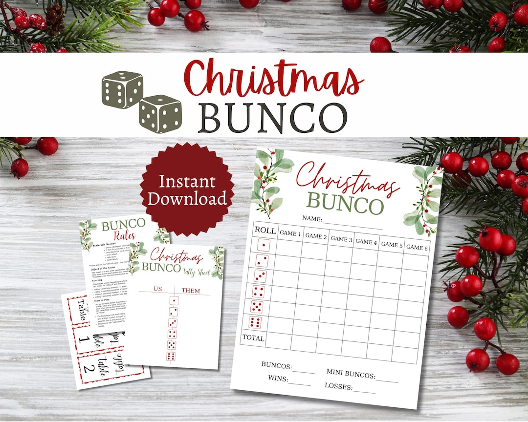 Christmas Bunco Bundle, Printable Holiday Party Game for Groups ...
