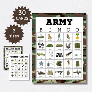Army Bingo Cards, Printable Military Game for Kids, Teens, and Adults ...