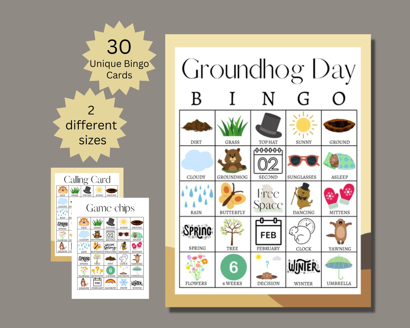 Groundhog Day Bingo, Groundhog Day Activity, Groundhog Day Game for ...