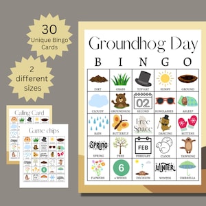 Groundhog Day Bingo, Groundhog Day Activity, Groundhog Day Game for ...