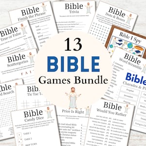 Bible Games Bundle, Printable Bible-themed Activity Party Games for ...