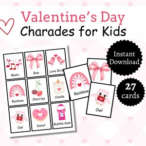 Valentine's Day Charades for Kids, Printable Valentines Game for ...