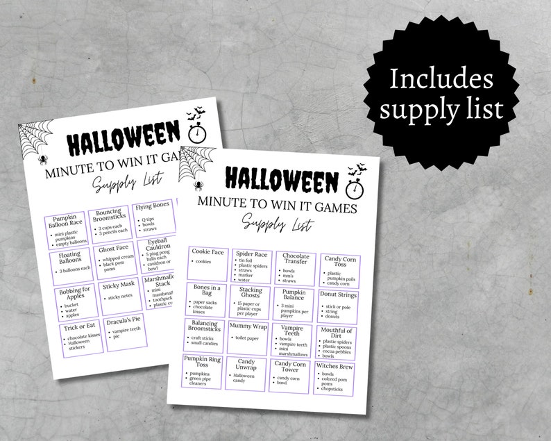 Halloween Minute to Win It Games, October Group Party Games for Kids ...