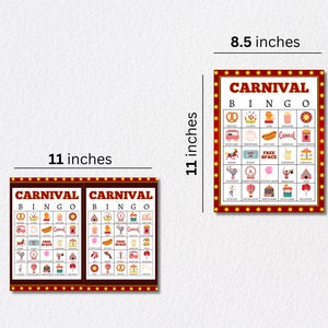 Carnival Bingo Cards, Printable Circus Party Game for Kids, Teens, and ...